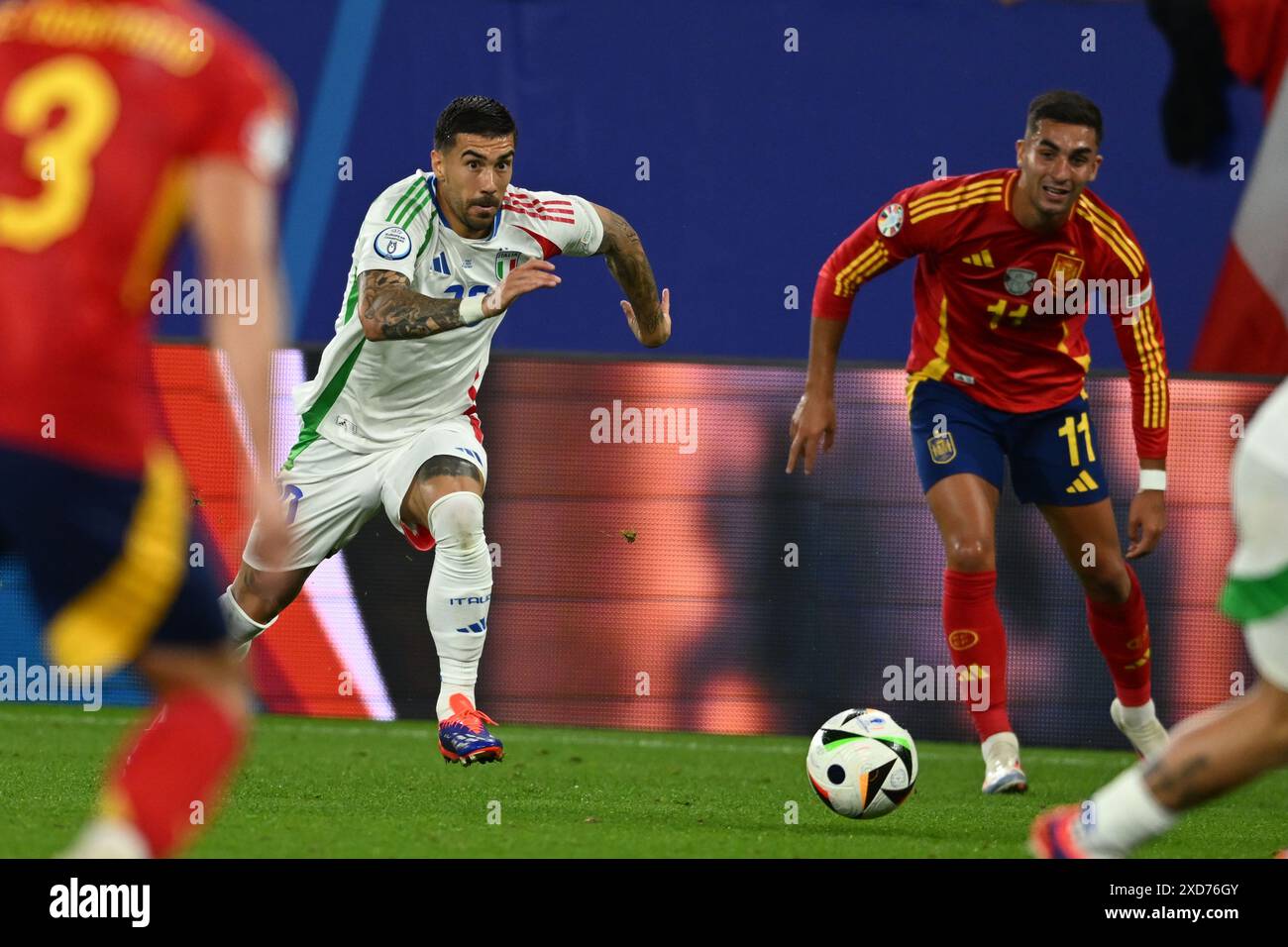 Mattia Zaccagni (Italy)Ferran Torres (Spain) during the UEFA Euro ...