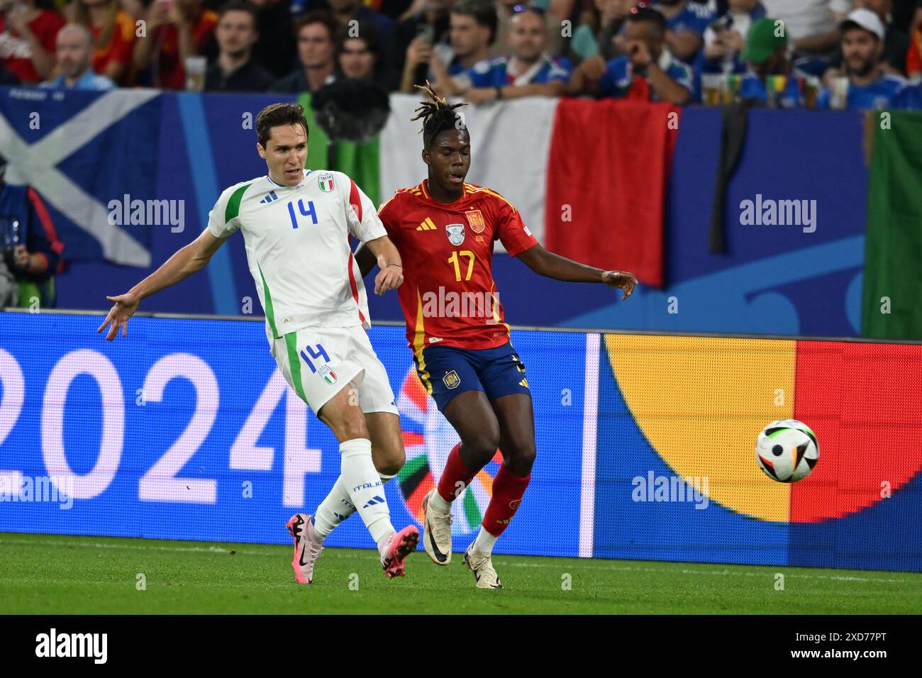 Federico Chiesa (Italy)Nico Williams (Spain) during the UEFA Euro ...