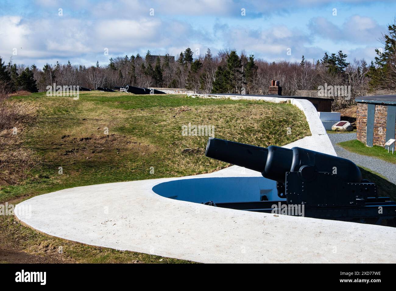 Cannon on a carriage at York Redoubt National Historic Site in ...