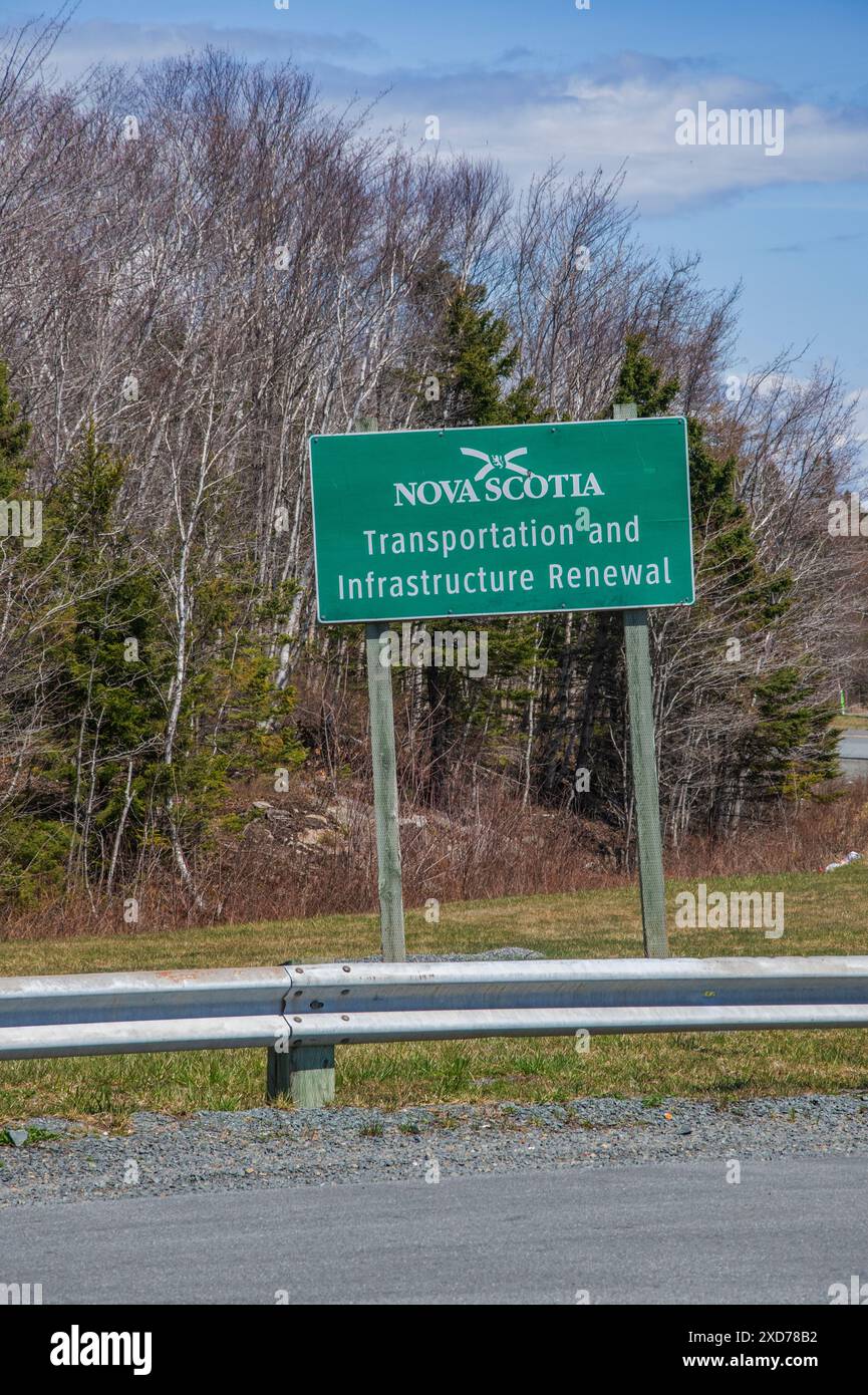 Nova Scotia transportation sign at the car pool parking lot on Prospect ...