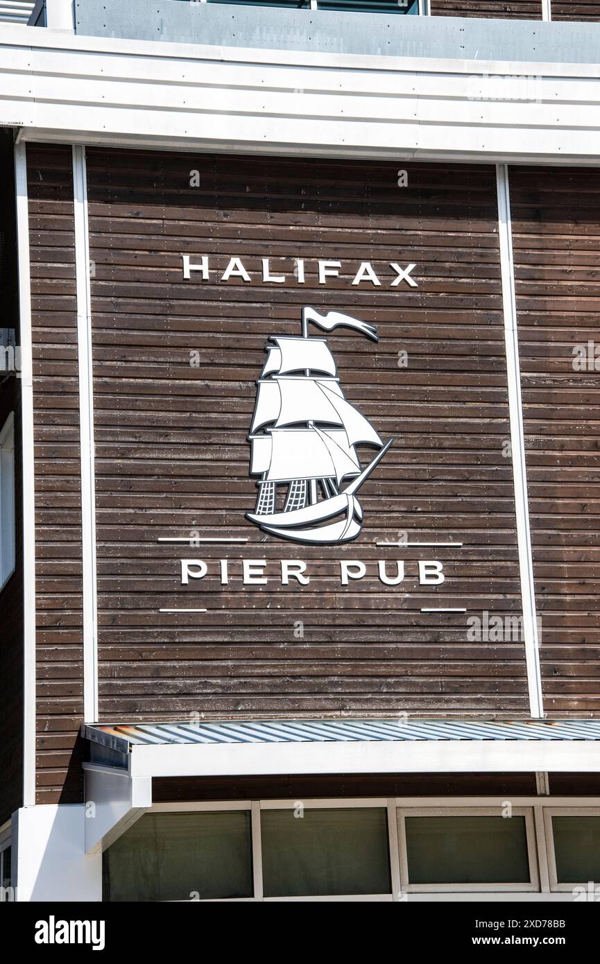 Halifax Pier Pub sign on Marginal Road at the seaport district in ...