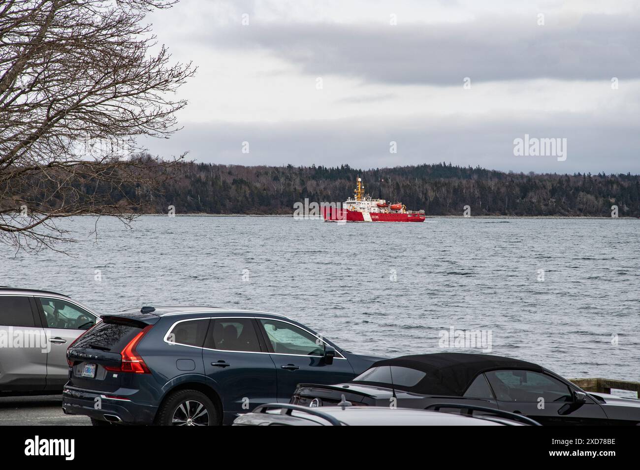 Cape Roger coast guard ship in the harbour at Point Pleasant Park in ...