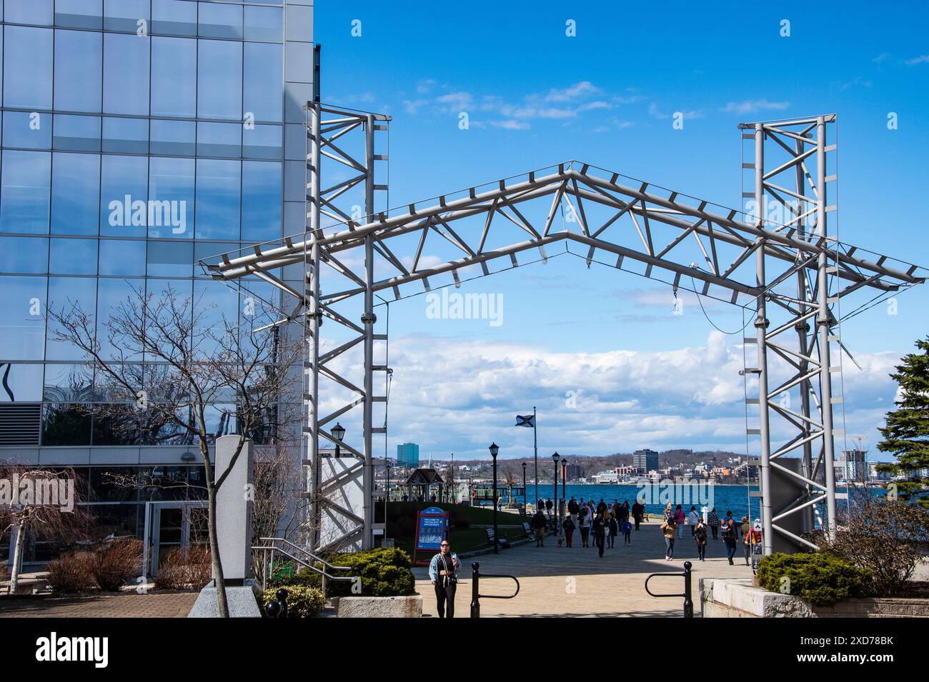 Gate entrance to the waterfront boardwalk in Halifax, Nova Scotia ...