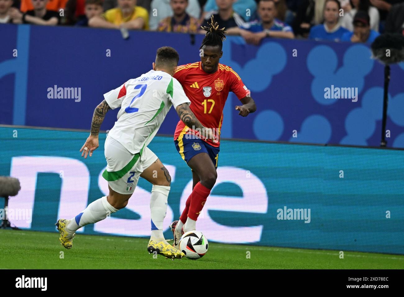 Nico Williams (Spain)Giovanni Di Lorenzo (Italy) during the UEFA Euro ...