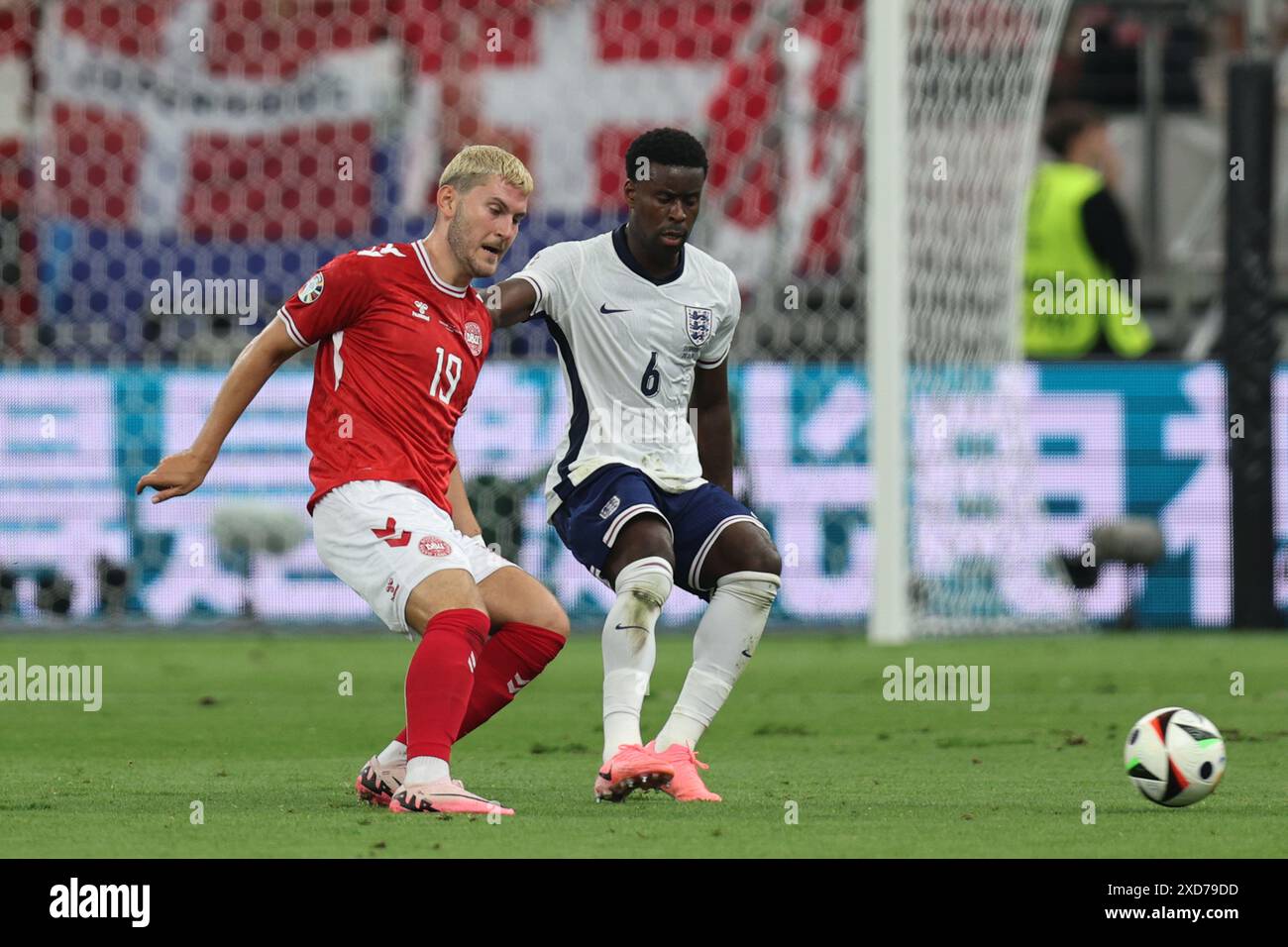 Jonas Wind (Denmark)Marc Guehi (England) during the UEFA Euro Germany ...
