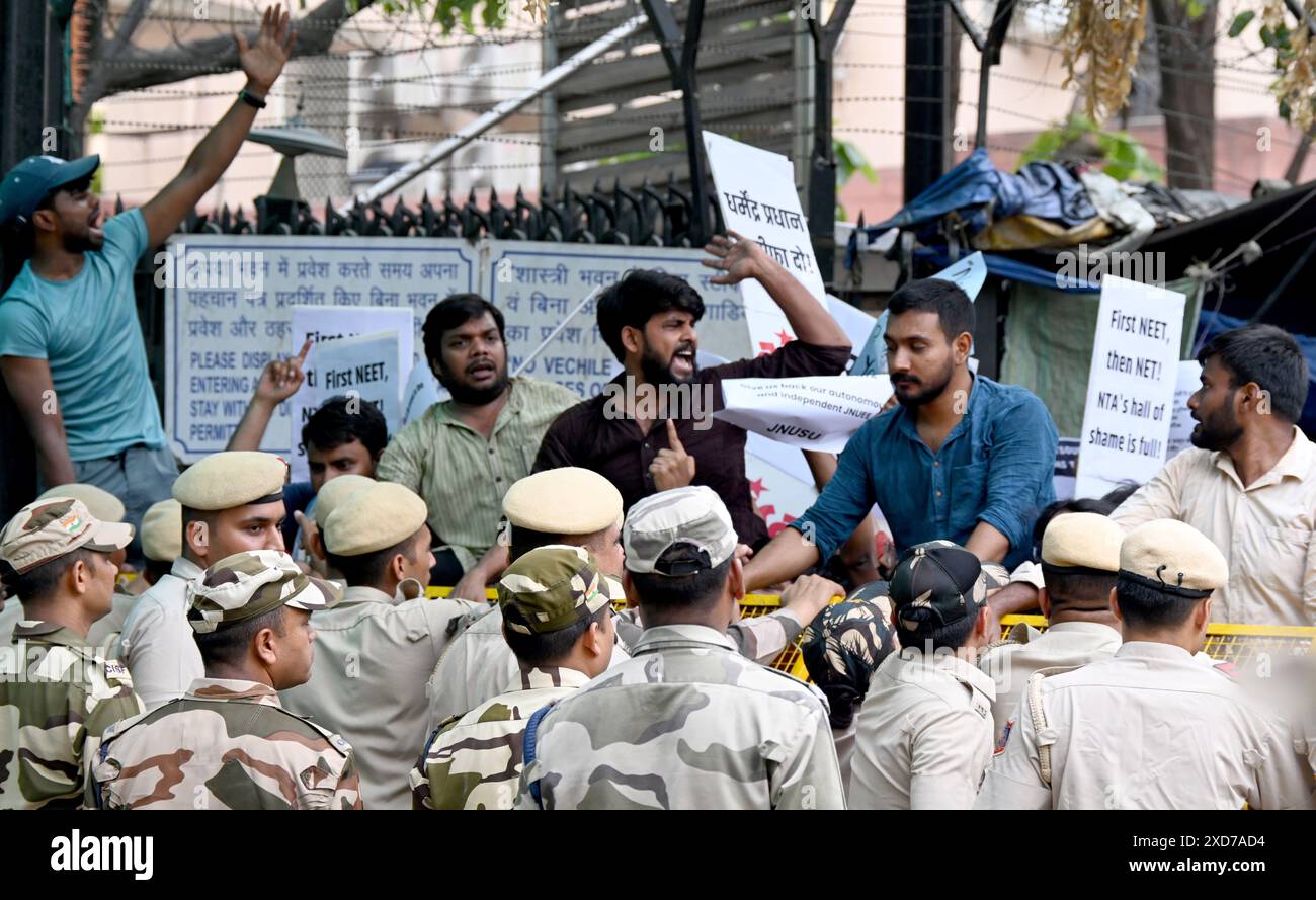 NEW DELHI, INDIA - JUNE 20: Members of various Students Unions stage a ...