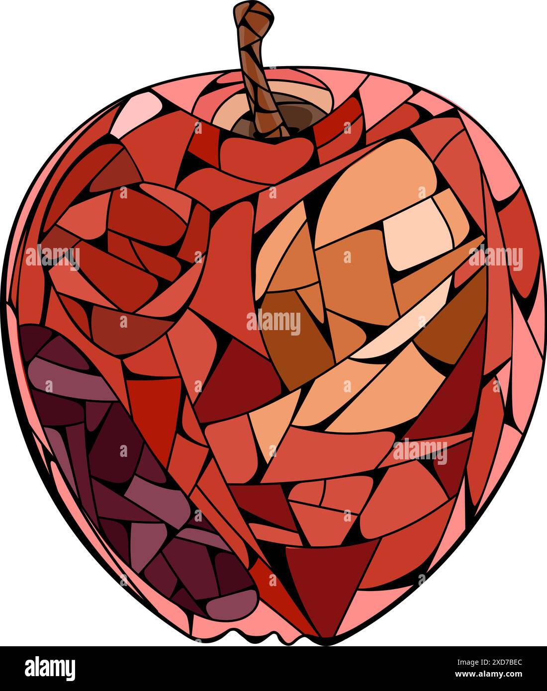 Apple in stained glass technique. Vector illustration Stock Vector ...