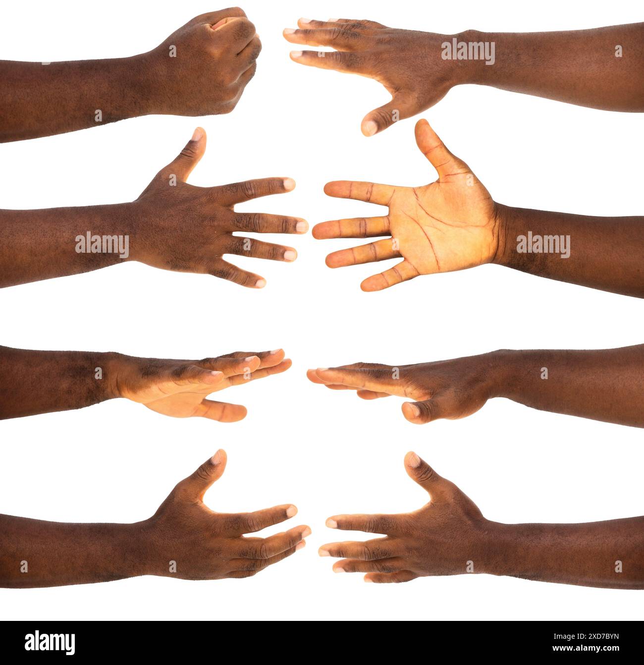 Set of Hand gestures isolated on white background Stock Photo - Alamy