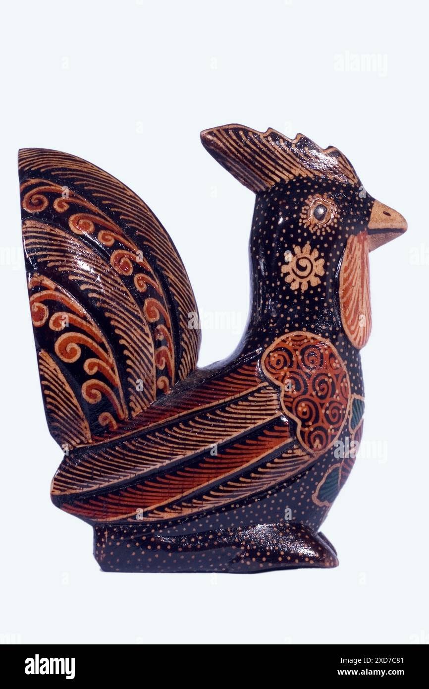 Wooden chicken statue with batik motif, cute to display as a home ...
