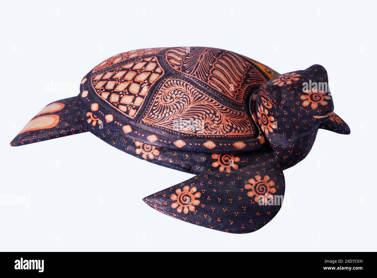 Application batik on wood craft resembles a turtle as an interior ...