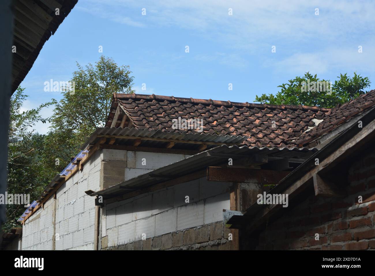 Photo of the roof of a house in the countryside made of tiles Stock ...