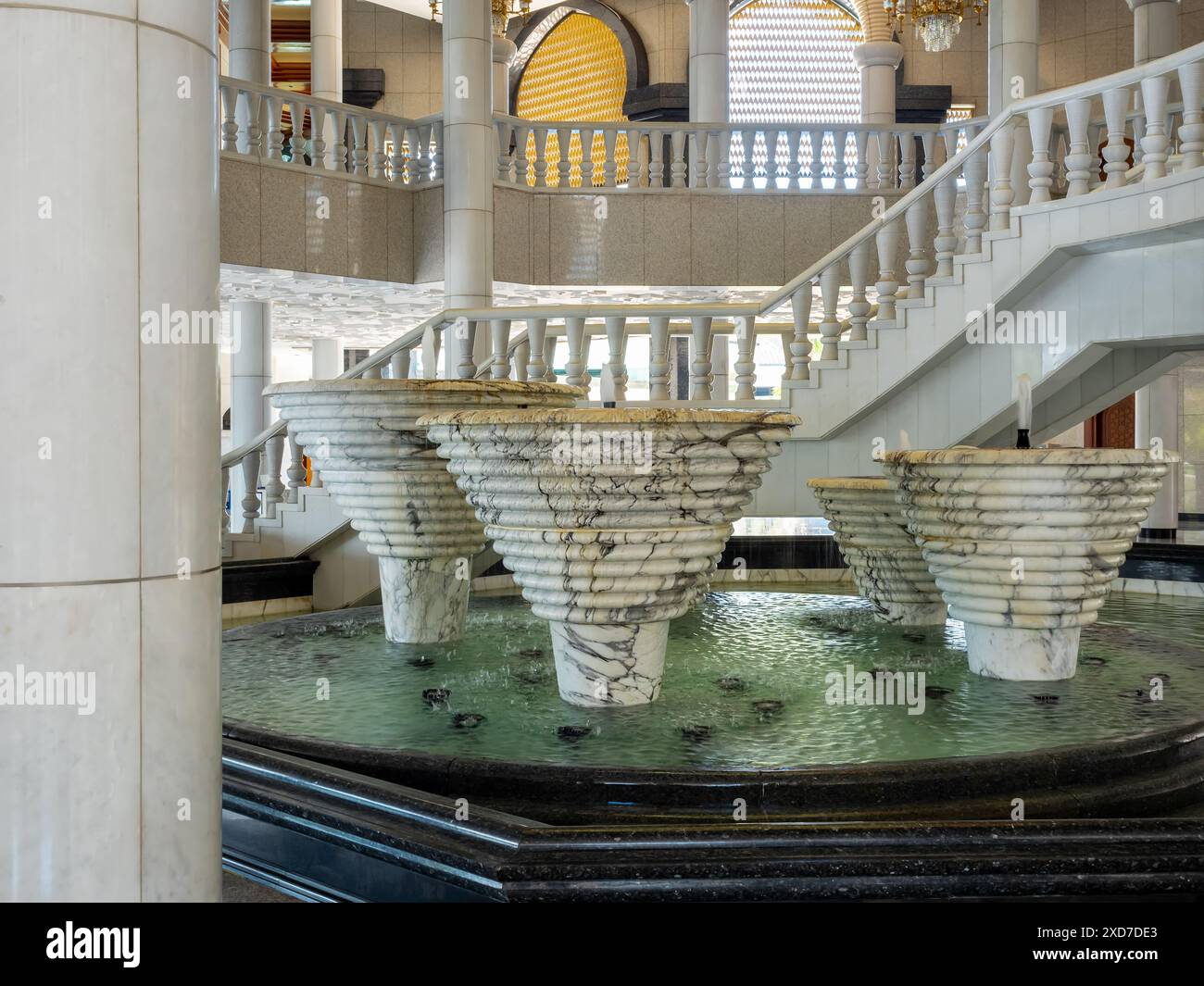 BANDAR SERI BEGAWAN, BRUNEI - APRIL 21, 2024 : Marble fountains ...