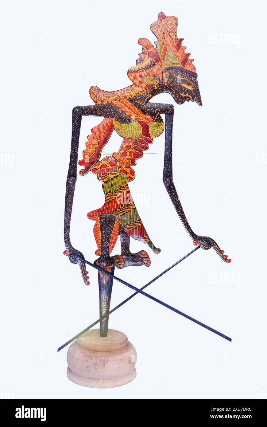 Wayang in Javanese, made of wood and decorated with batik motifs Stock ...