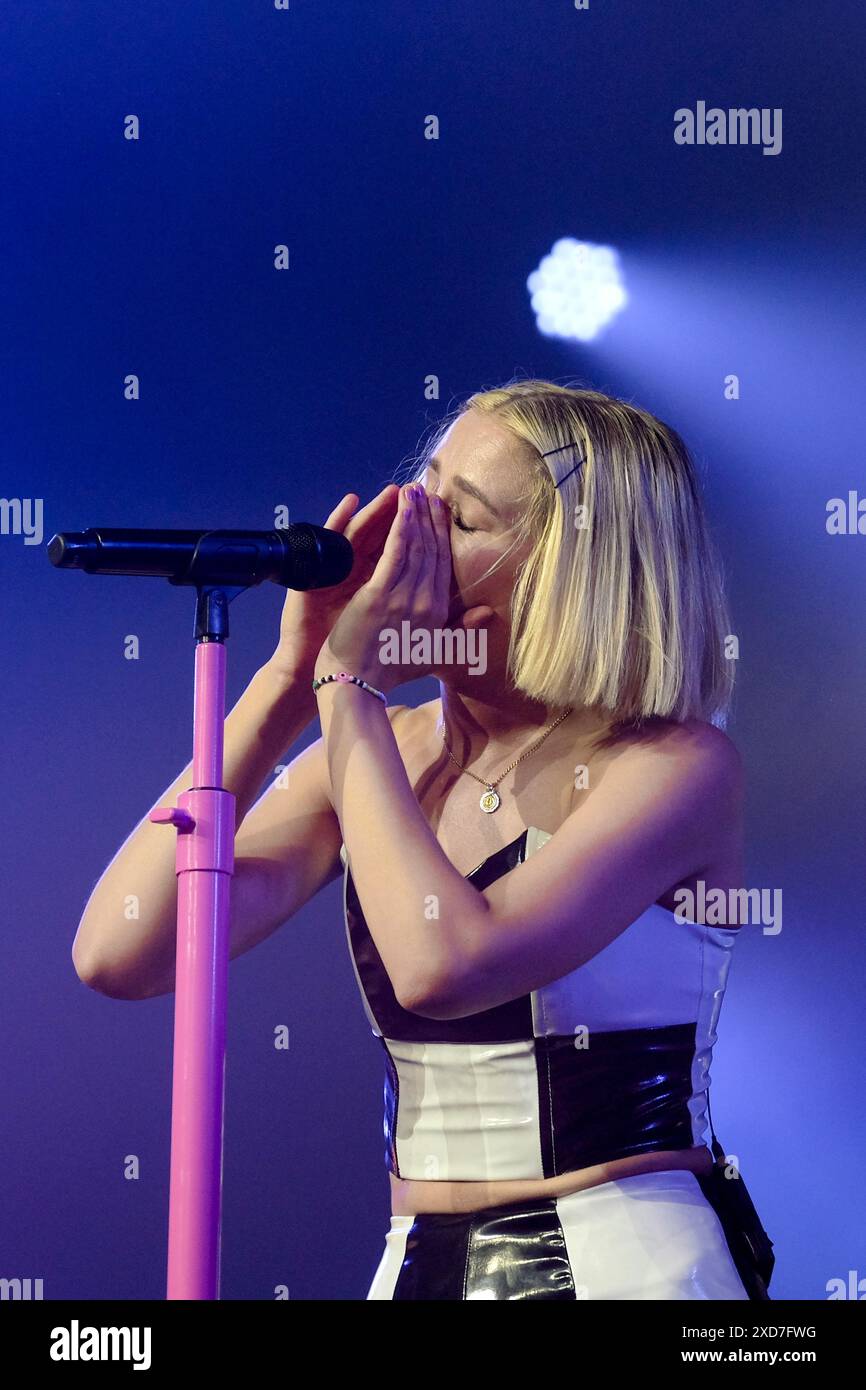 Newport, UK. 20th June, 2024. Norwegian Scandi-pop singer Dagny Norvoll ...