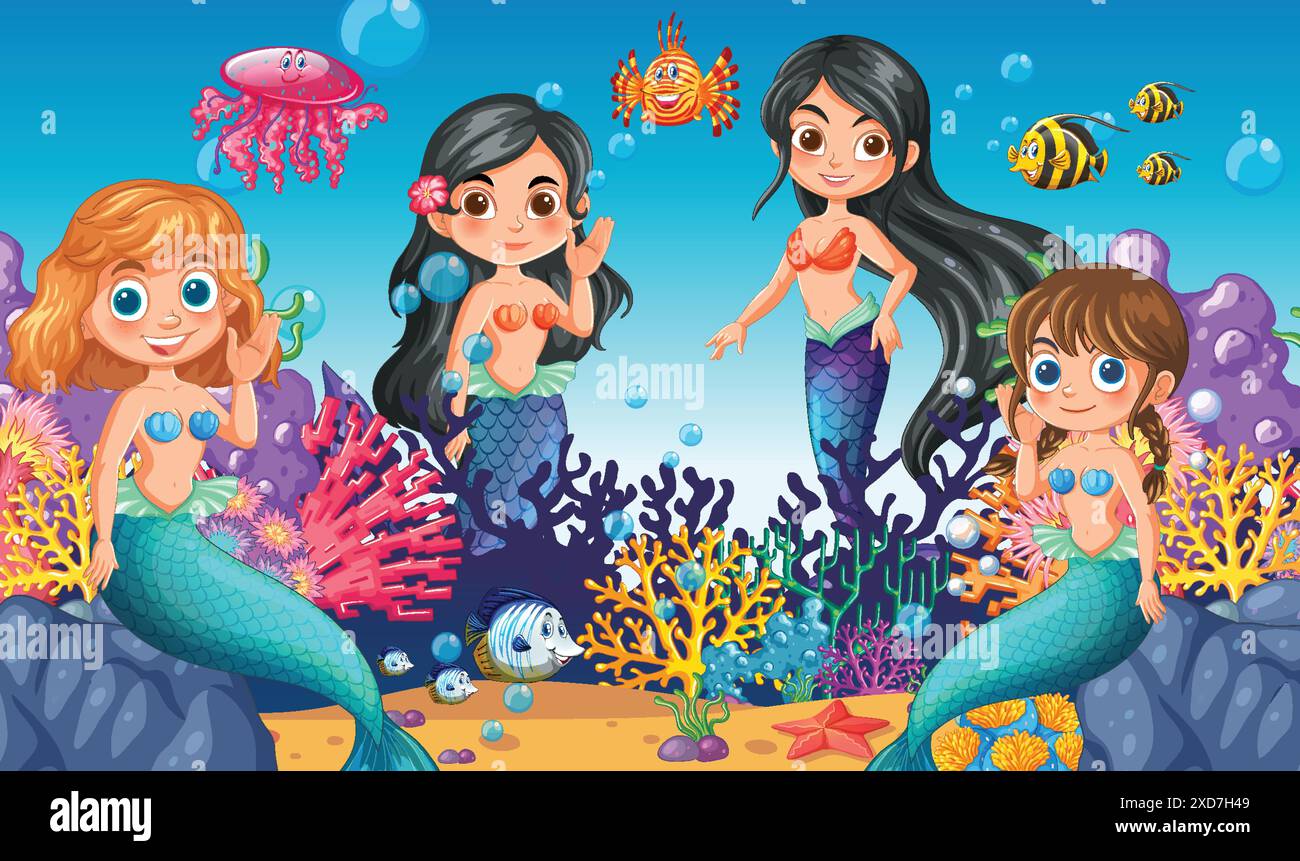 Exploring marine life Stock Vector Images - Alamy