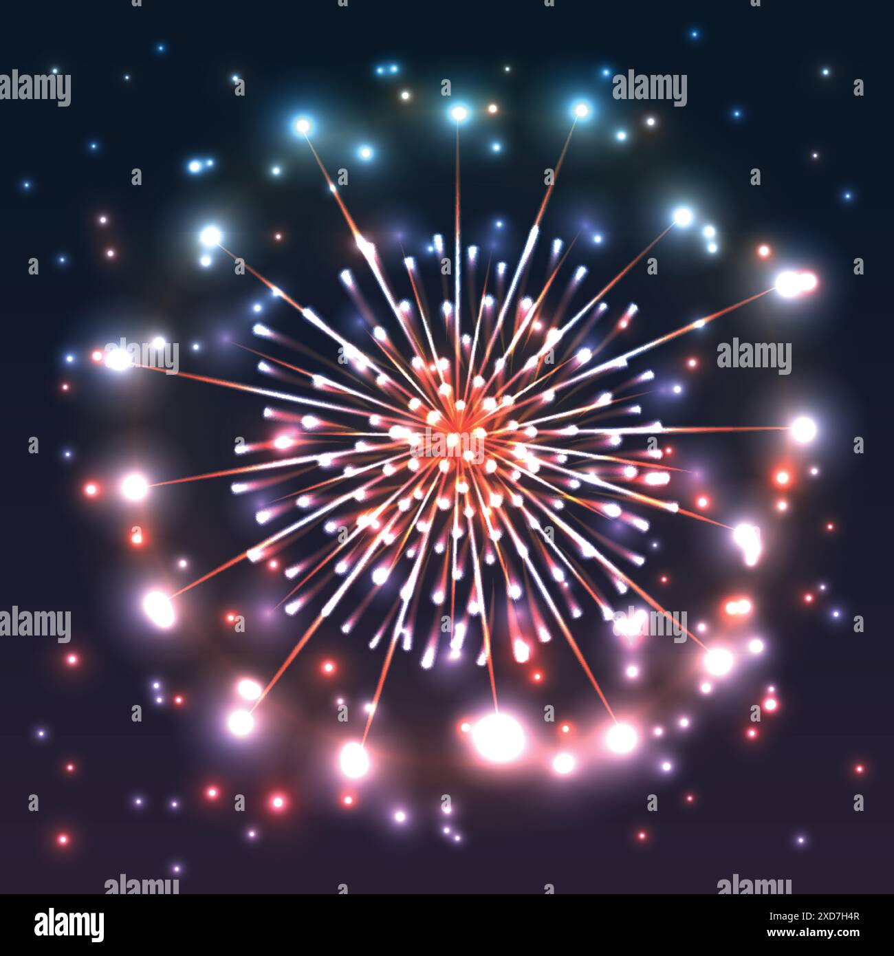 Bright fireworks exploding in the night sky Stock Vector Image & Art ...