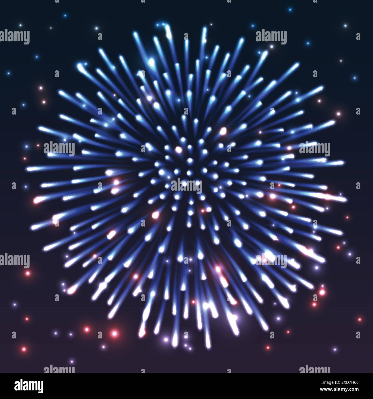 Bright blue fireworks exploding in the night sky Stock Vector Image ...