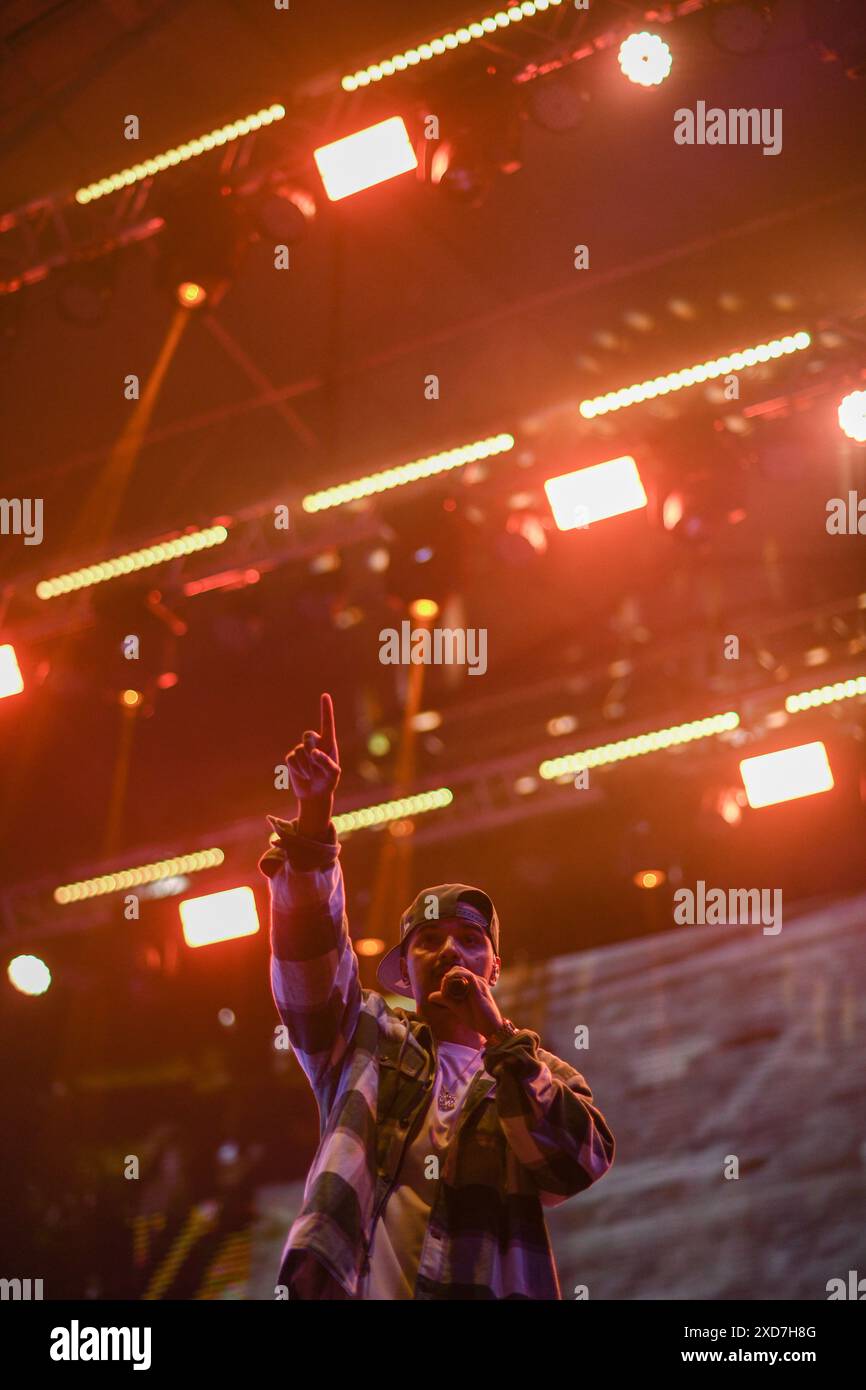 Pasto, Colombia. 18th June, 2024. Colombian Hip-Hop duo Alcolirykoz ...