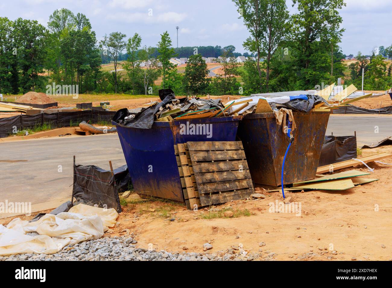 When house is being constructed, construction waste is disposed of ...