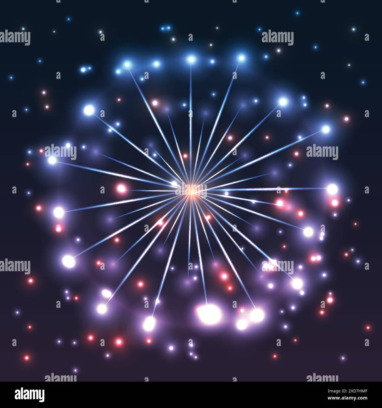 Bright fireworks exploding in the night sky Stock Vector Image & Art ...