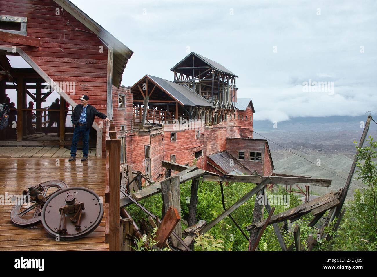 Kennecott, Alaska - July 13, 2023: Man standing in front of abandoned ...