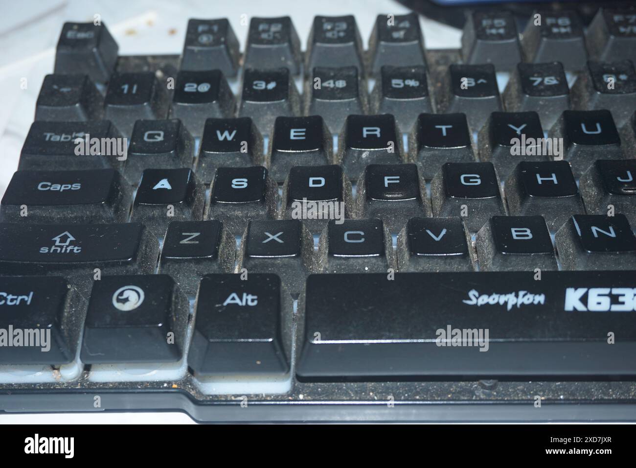 Photo of colorful glowing computer keyboard keys Stock Photo - Alamy