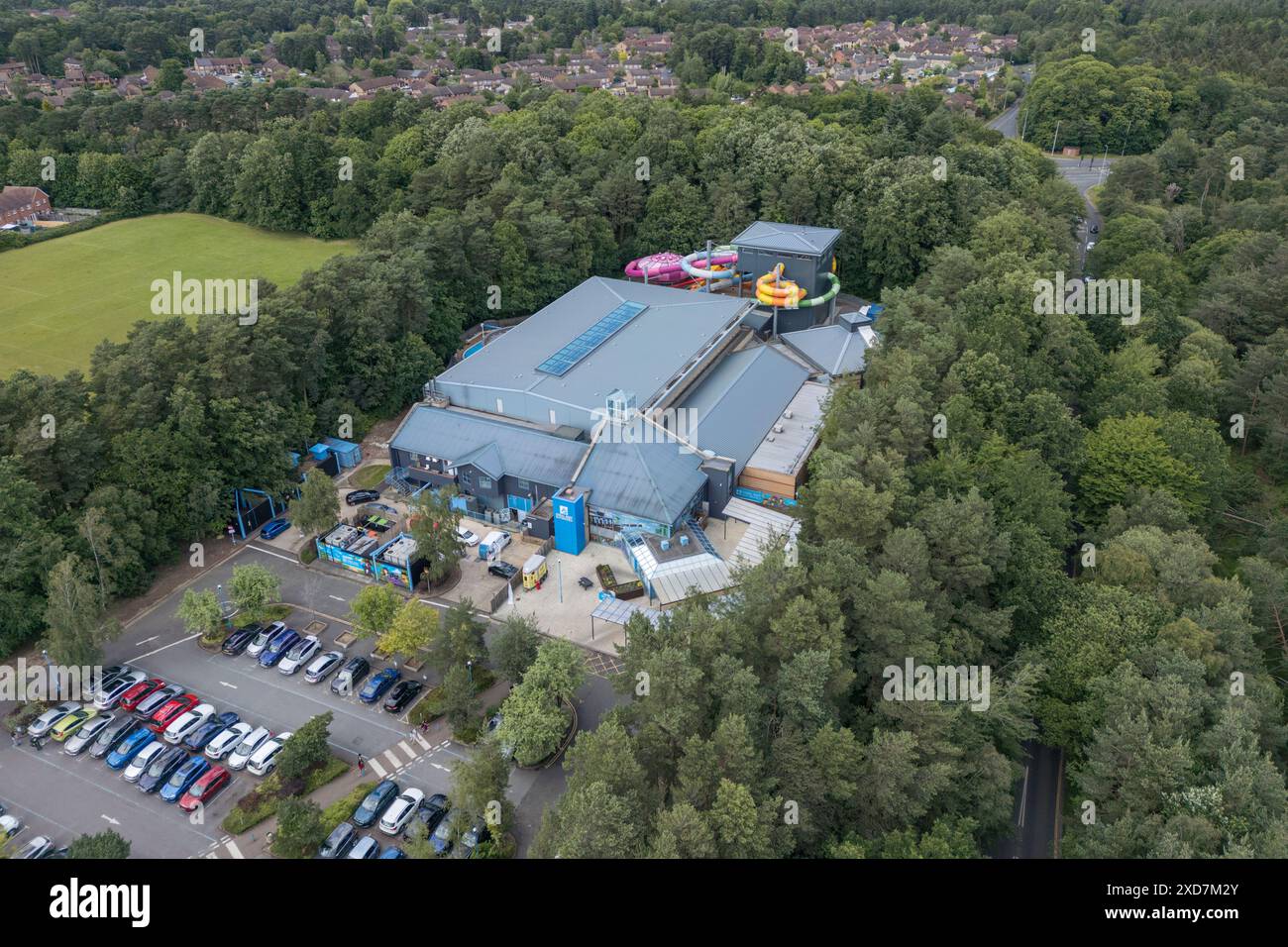 Aerial view of the Coral Reef Waterworld, Bracknell, Berkshire, UK ...