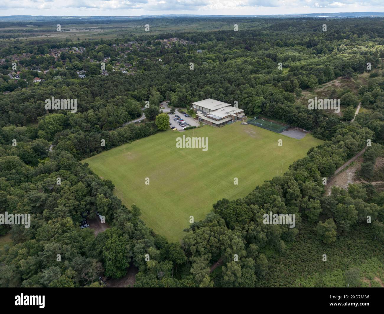 Aerial view of Lightwater Leisure Centre, Lightwater Country Park ...