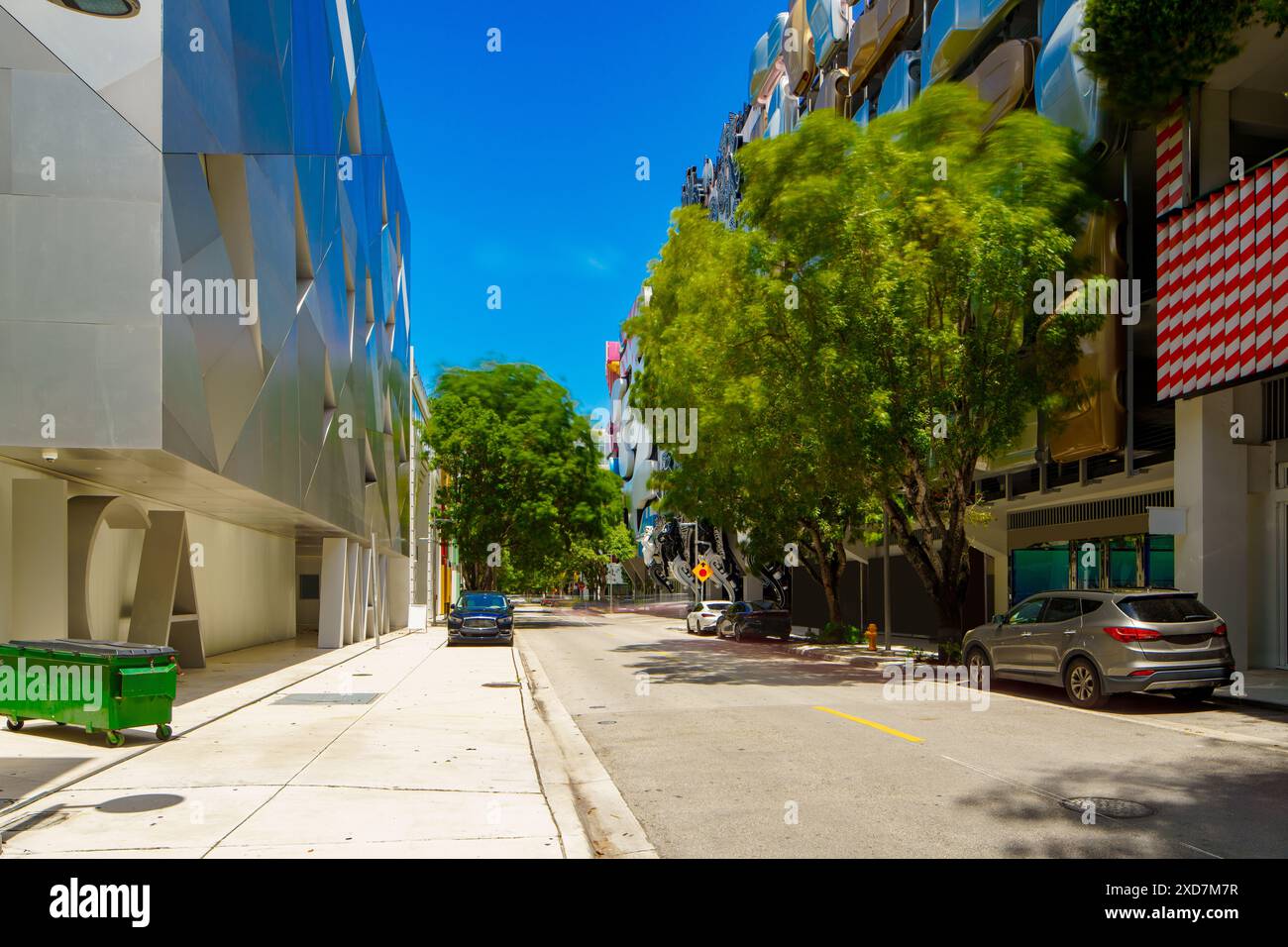 Shops Design district Miami Florida. USA. 2024. Long exposure ...