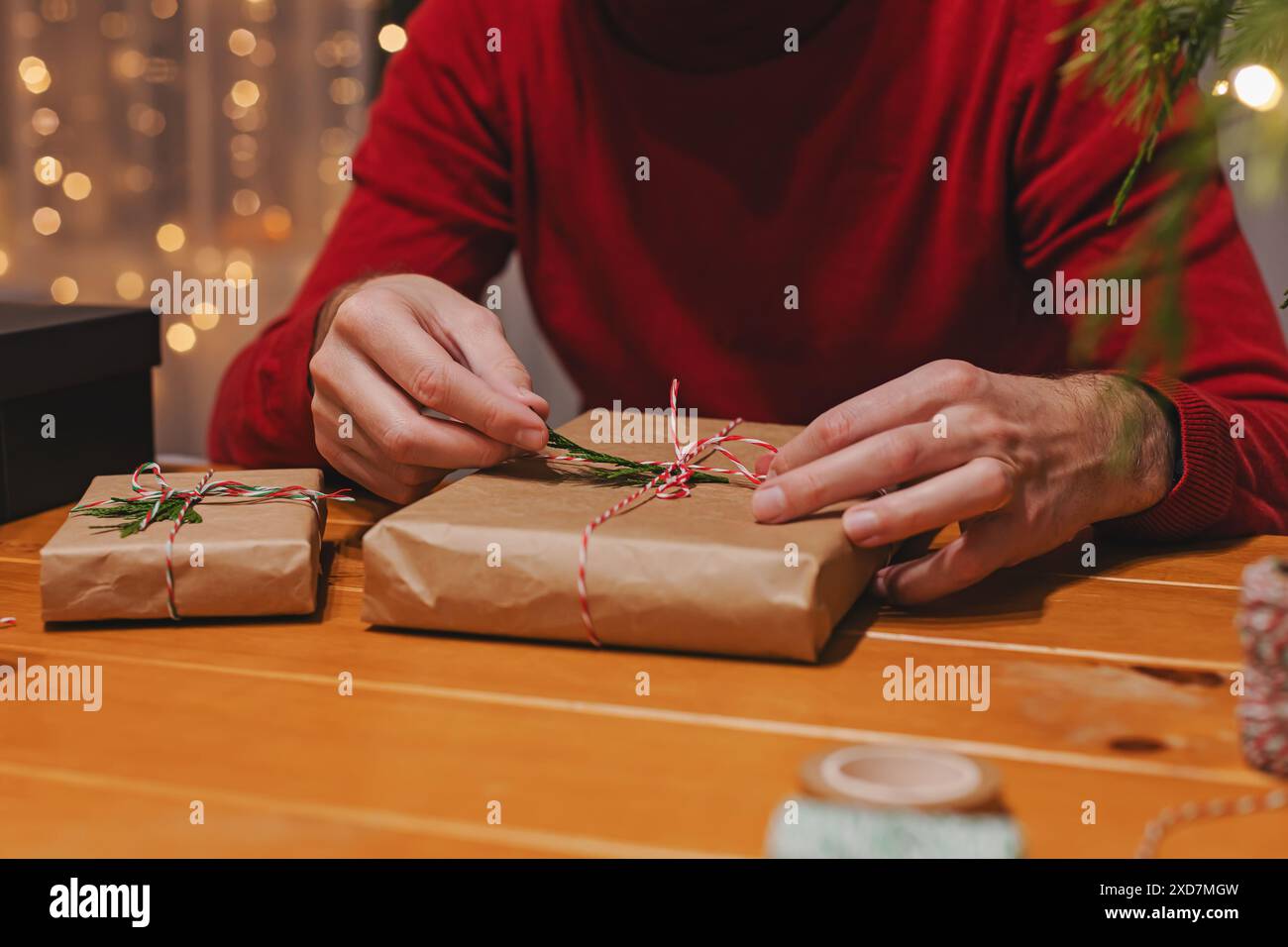 Close up man wrapping hi-res stock photography and images - Alamy