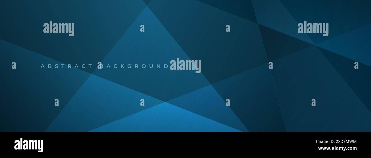 Blue modern abstract wide banner with geometric shapes. Dark blue ...
