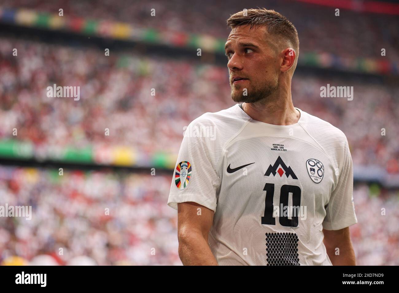 Timi Elsnik of Slovenia seen during the UEFA EURO 2024 group stage ...