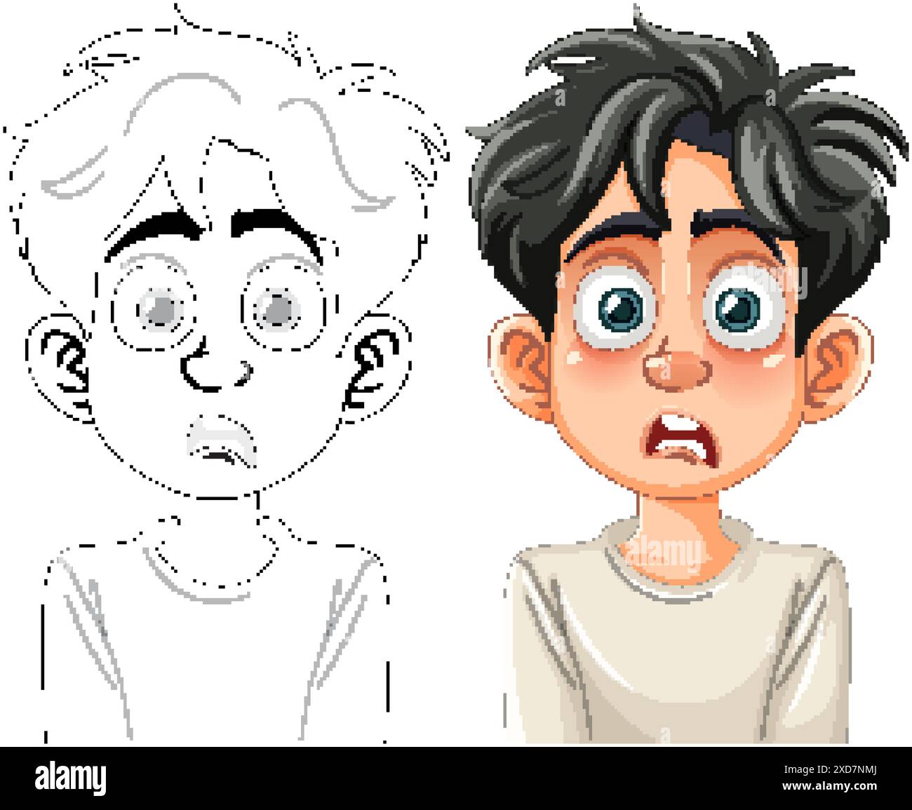 A boy with a shocked expression Stock Vector Image & Art - Alamy
