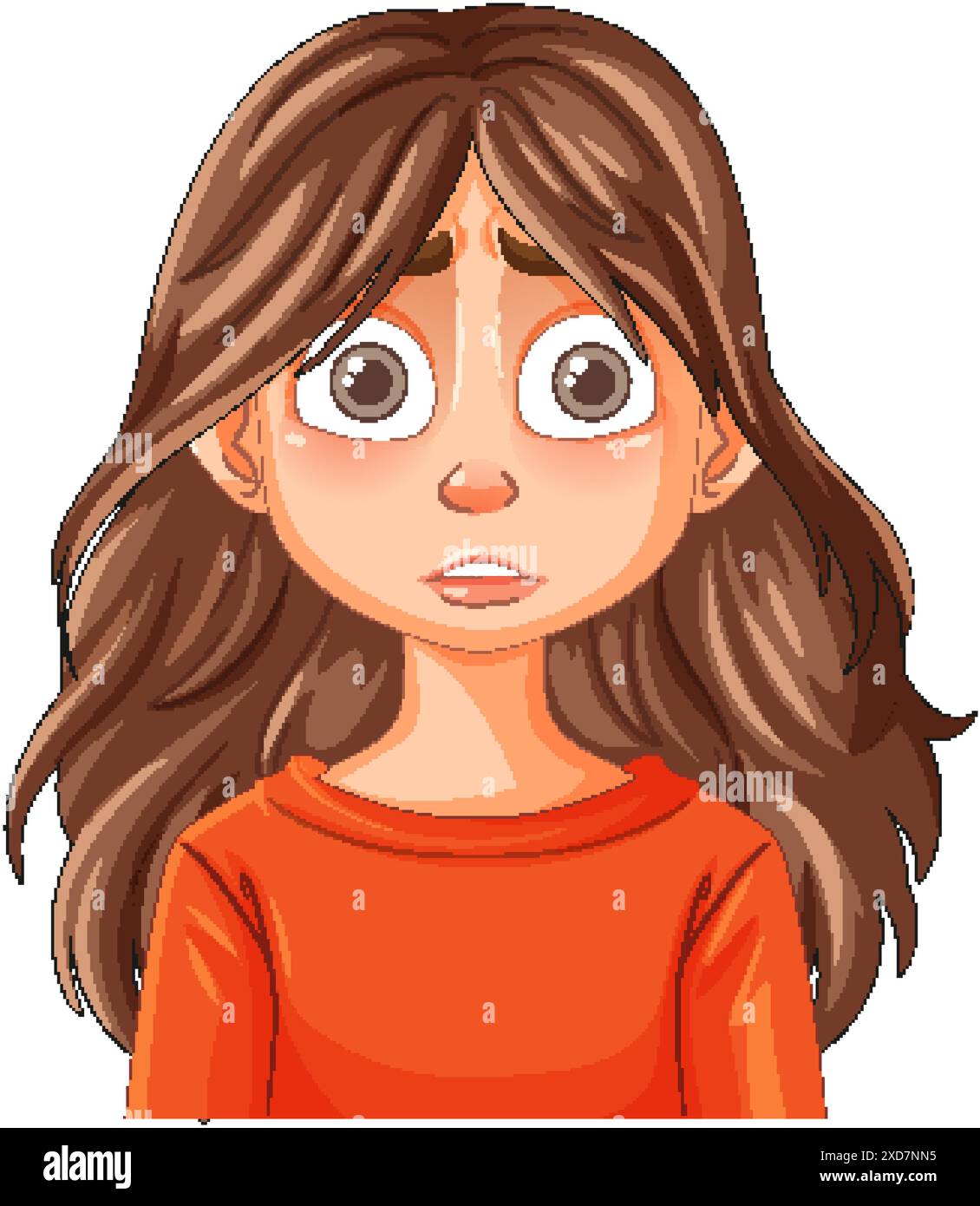 Illustration of a concerned young girl Stock Vector Image & Art - Alamy