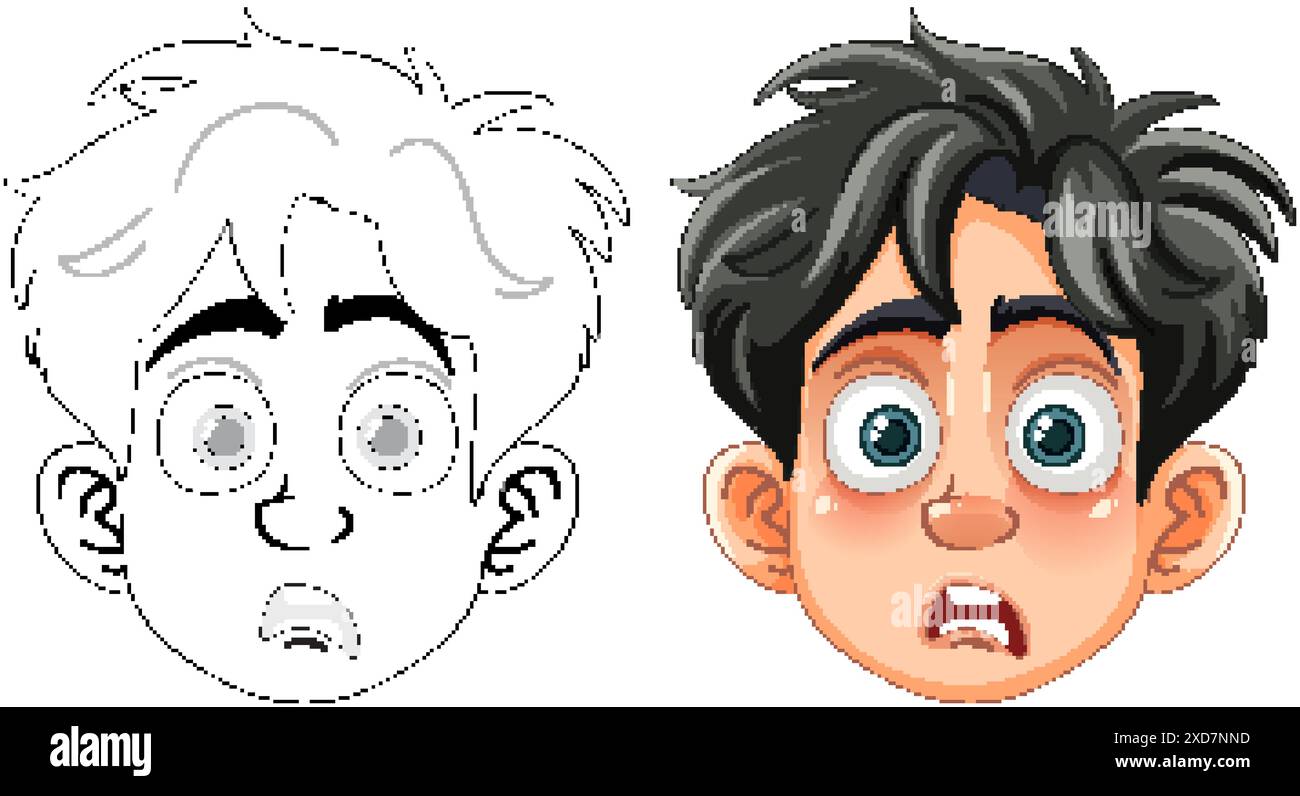 Vector illustration of a shocked face Stock Vector Image & Art - Alamy