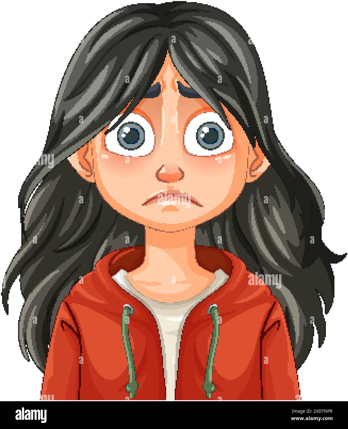 Emotional portrait sad girl Stock Vector Images - Alamy