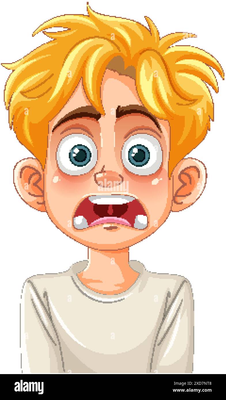 Cartoon frightened boy Cut Out Stock Images & Pictures - Alamy