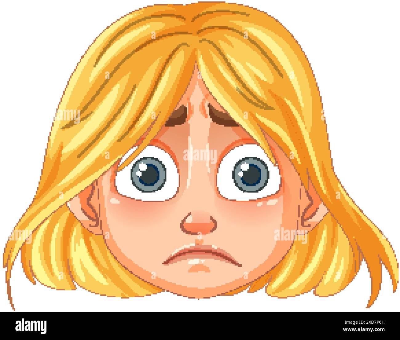 A concerned expression on a blonde character Stock Vector Image & Art ...