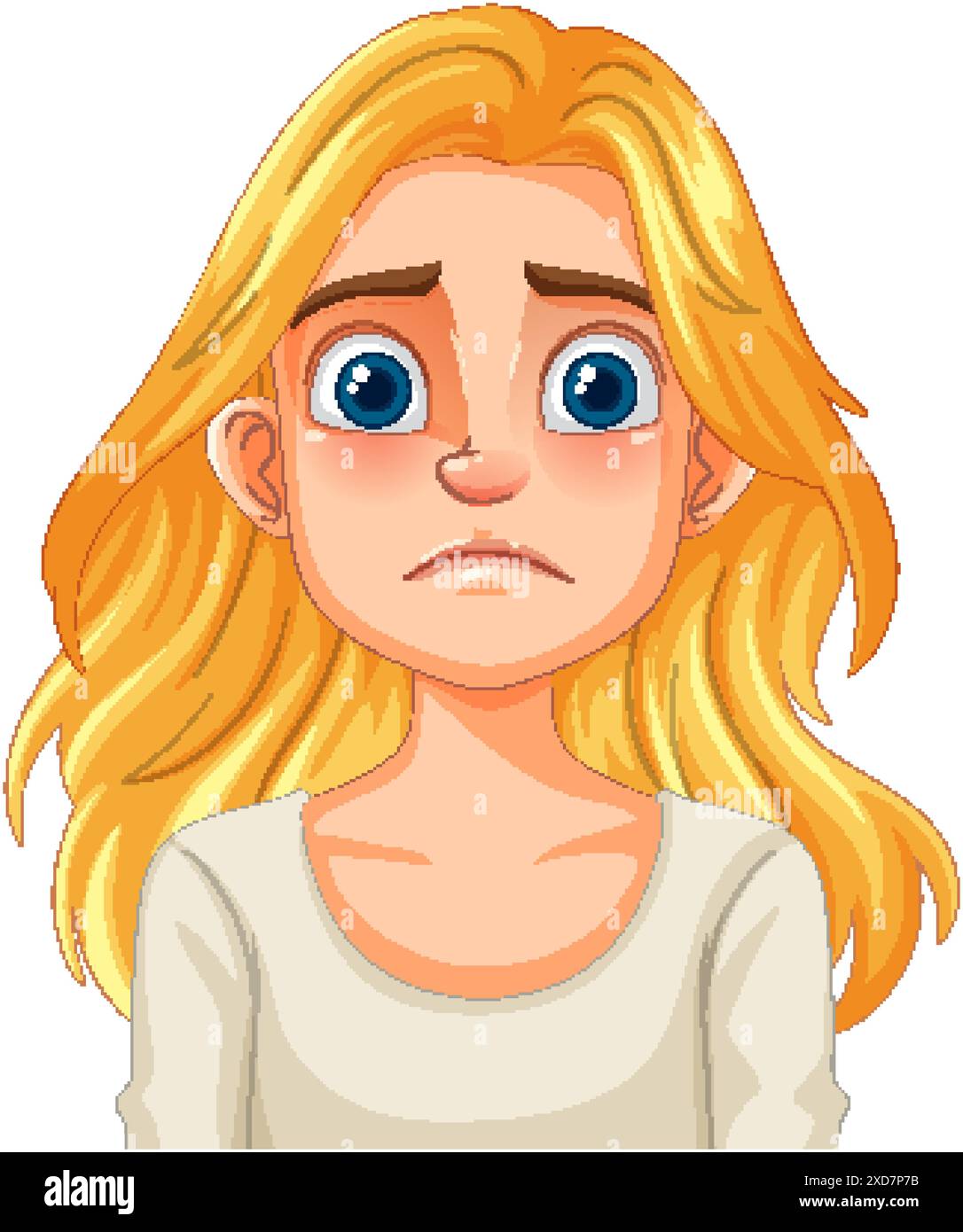 Illustration of a girl looking worried Stock Vector Image & Art - Alamy