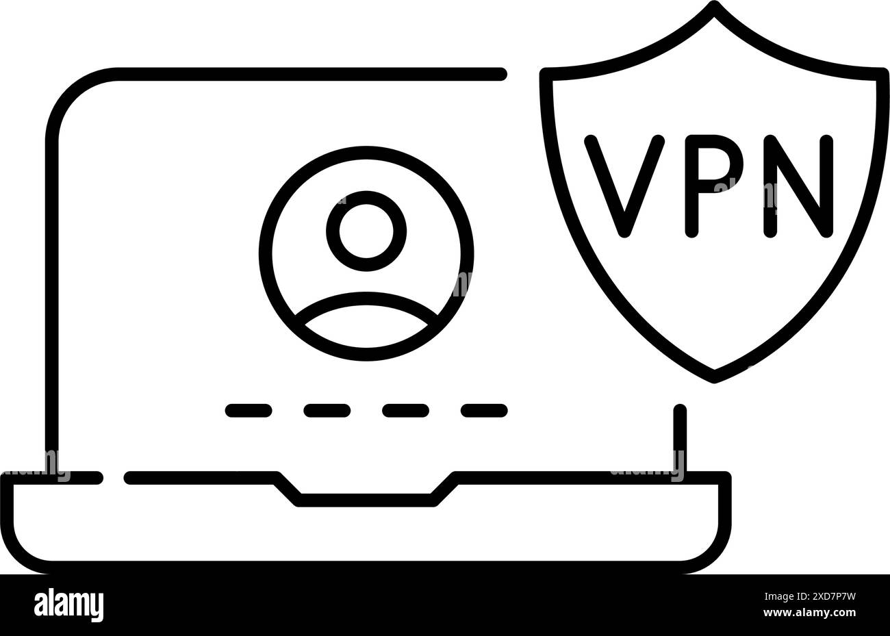 Laptop And Vpn Shield Secure User Profile Protected Identity
