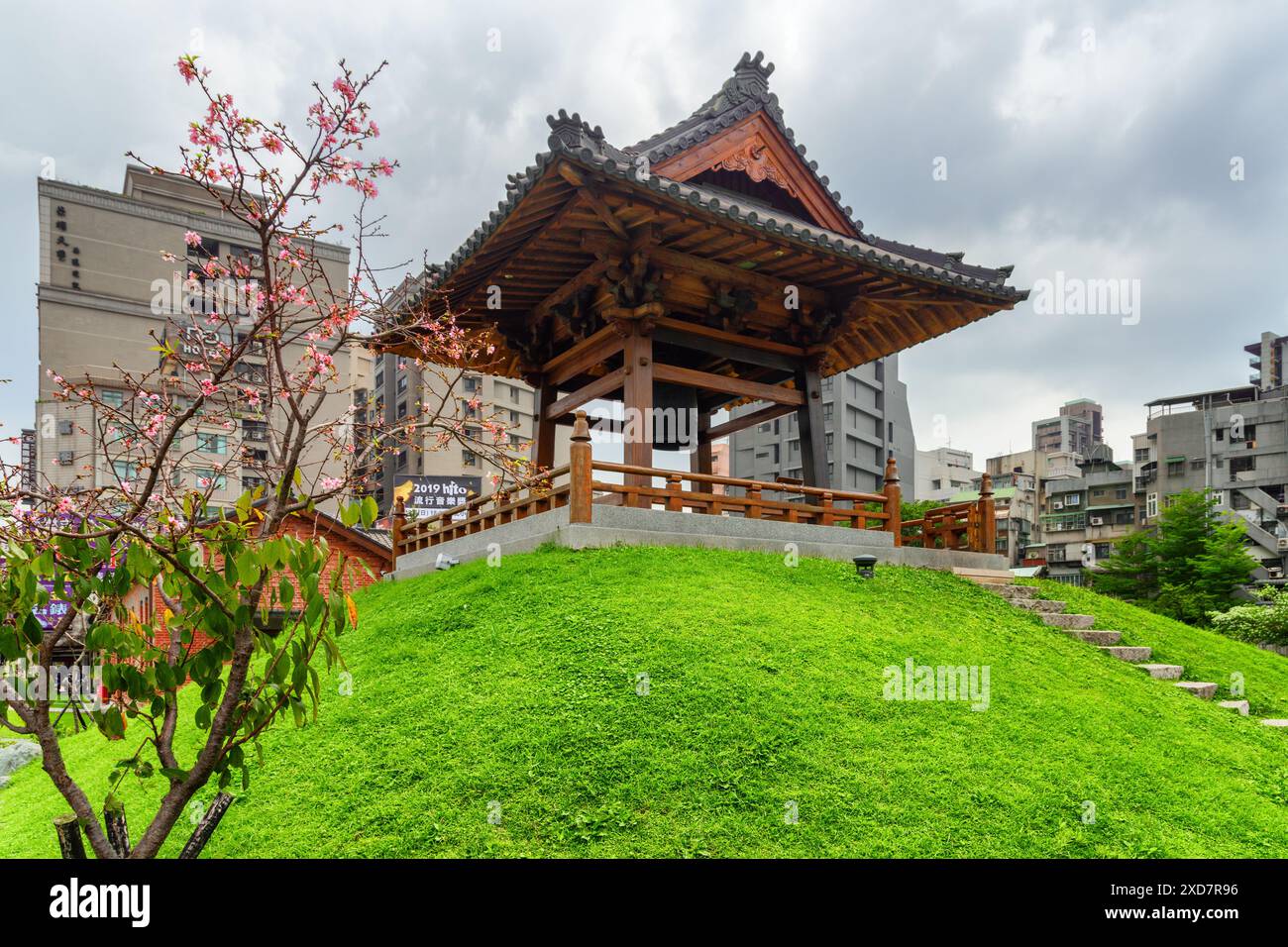Taipei, Taiwan - April 22, 2019: Fabulous view of Bell Tower in Nishi ...