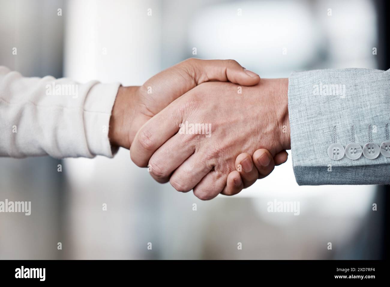 Business people, recruiting and welcome with handshake for meeting ...