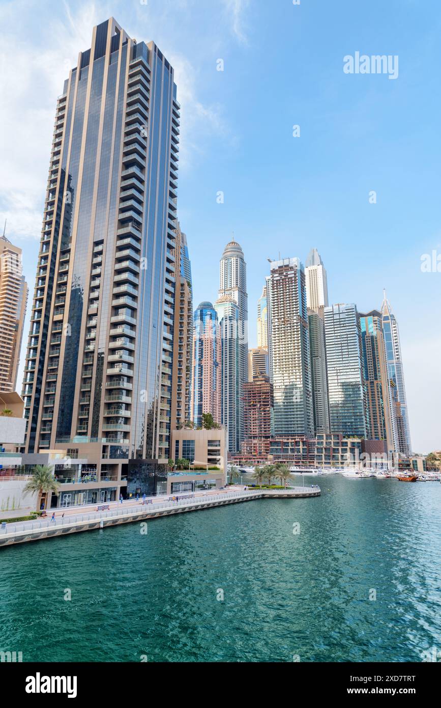 Awesome view of Dubai Marina in United Arab Emirates (UAE). Scenic ...
