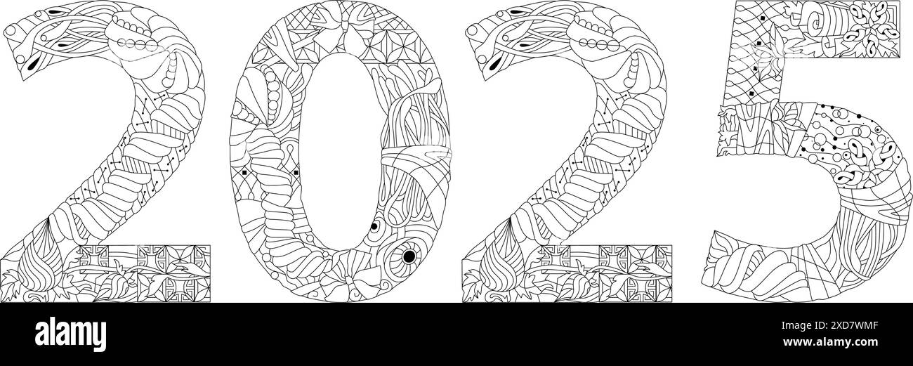 2025 logo text design for coloring pages. Design template Celebration ...