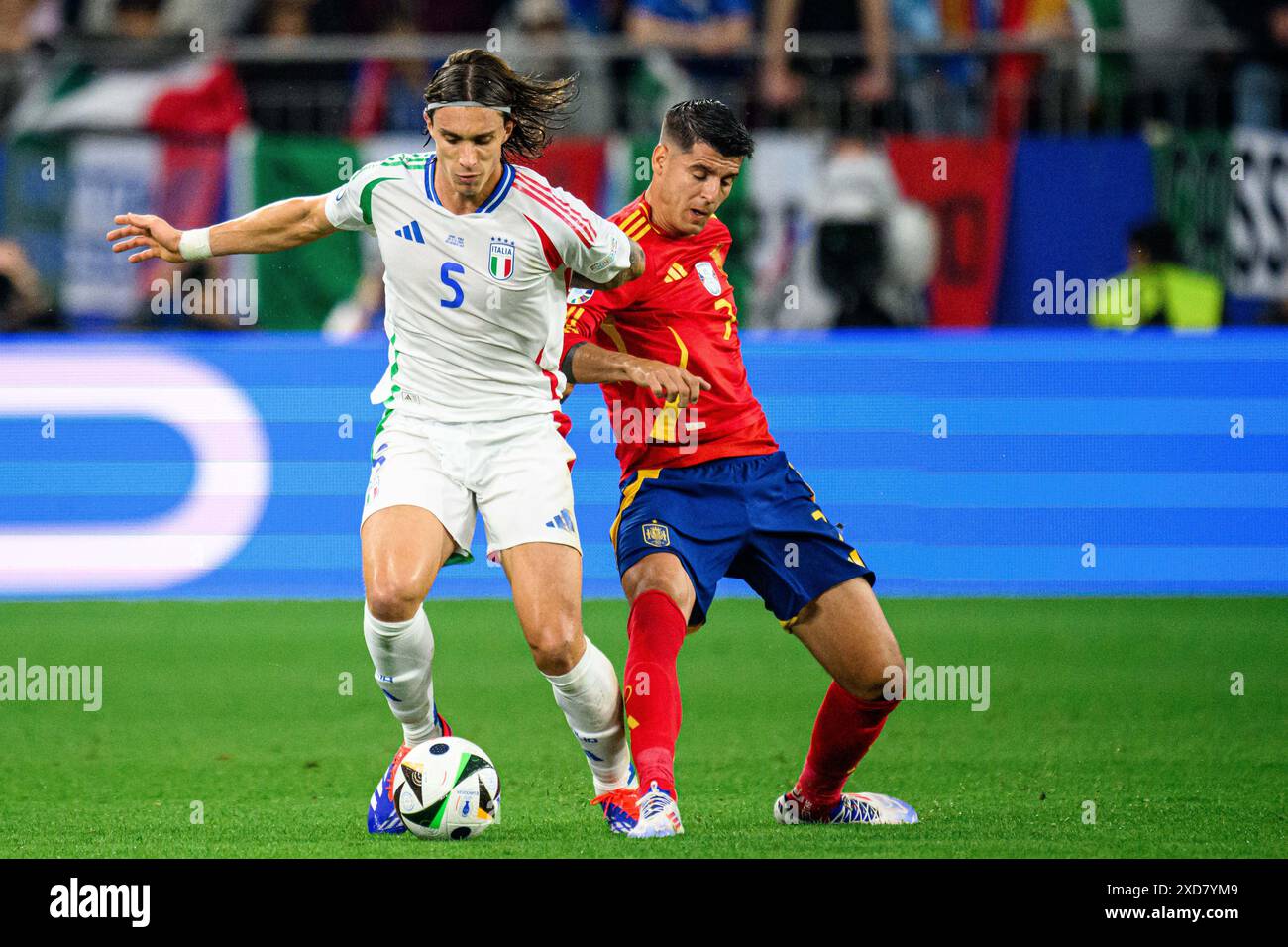 GELSENKIRCHEN, GERMANY - 20 JUNE, 2024: Riccardo Calafiori, Alvaro ...