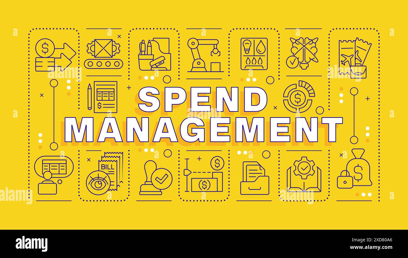 Spend management word concept isolated on white Stock Vector Image ...