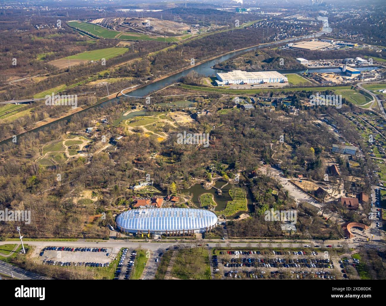 Aerial view, ZOOM Erlebniswelt, zoo and animal park, complete overview ...
