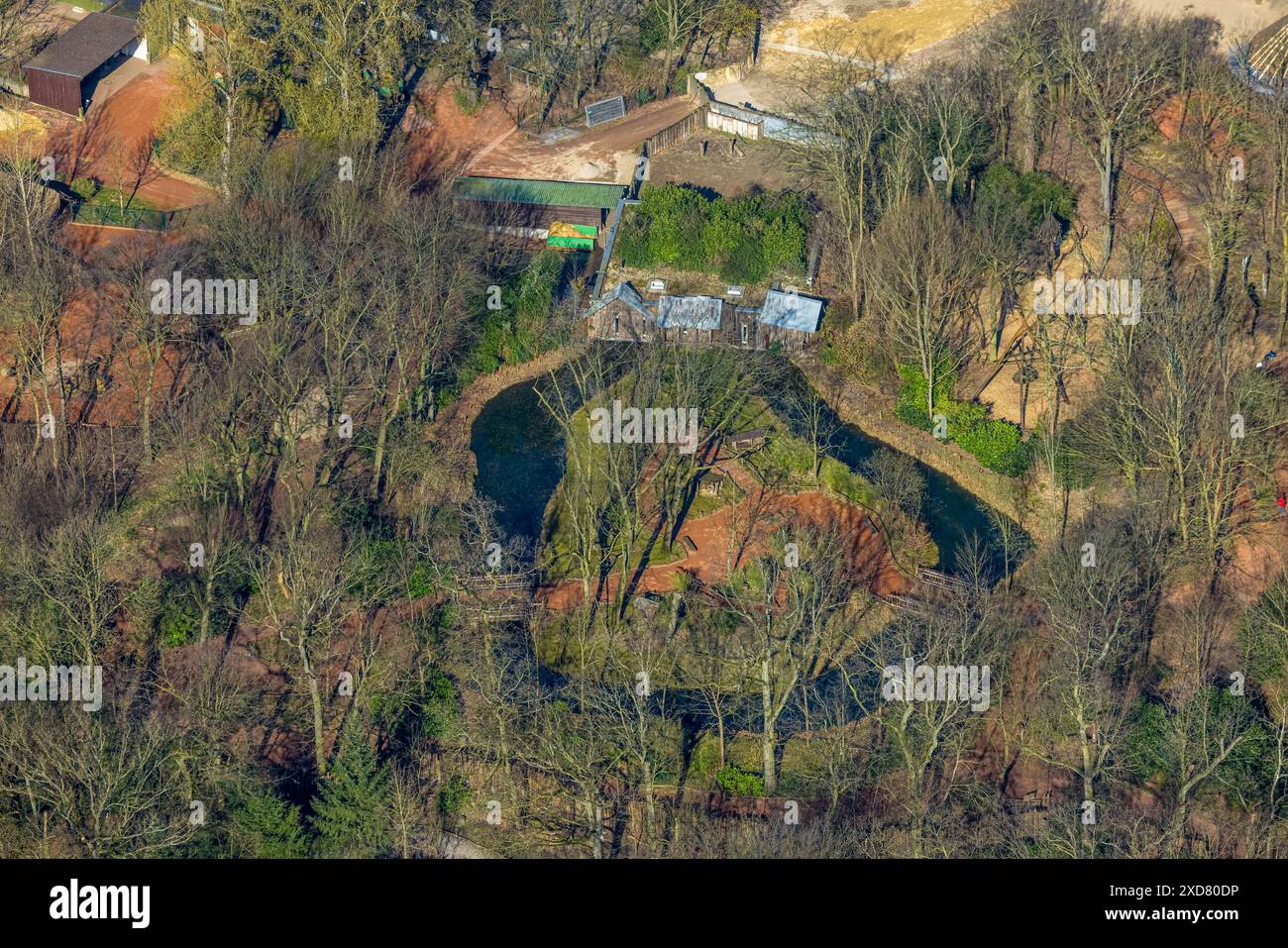 Aerial view, ZOOM Erlebniswelt, Zoo and animal park, Lemur Island ...