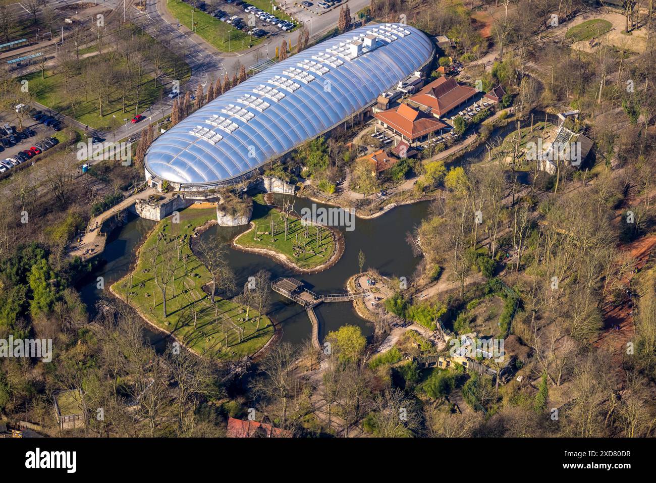 Aerial view, ZOOM Erlebniswelt, zoo and animal park, Erlebniswelt Asien ...