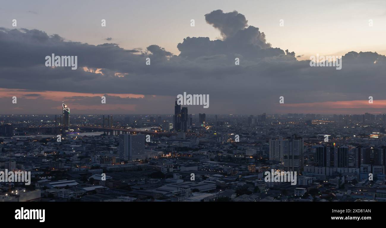 Bangkok, Thailand - 15 Jun, 2024 - Aerial view of skyscrapers and ...